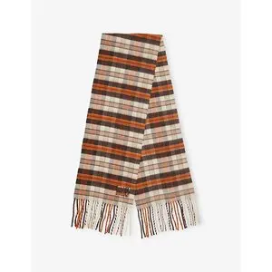 Miu Miu Check Wool-blend Scarf - Bruciato+papaya