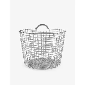 KORBO Classic Woven Metal Storage Basket 28cm - Silver
