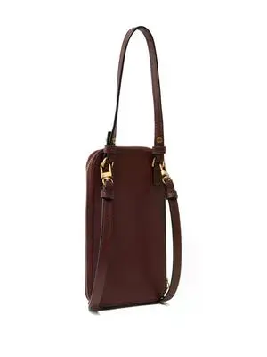 Pinko Leather Zip Tote Bag With Bird Motif
