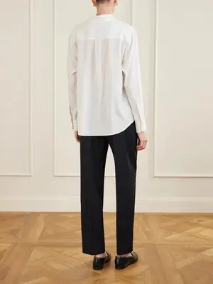 BLAZÉ MILANO Kris Anabas Pinstriped Silk Shirt