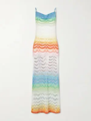 Missoni Striped Metallic Crochet-knit Coverup - Neutrals