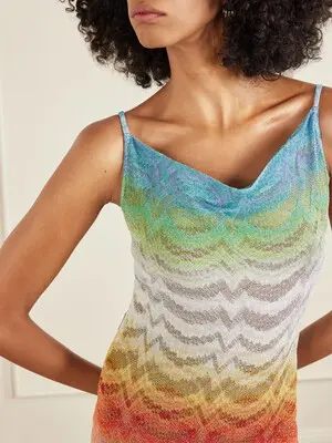Missoni Striped Metallic Crochet-knit Coverup - Neutrals