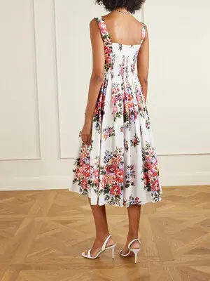 Dolce & Gabbana Floral-print Cotton-poplin Midi Dress