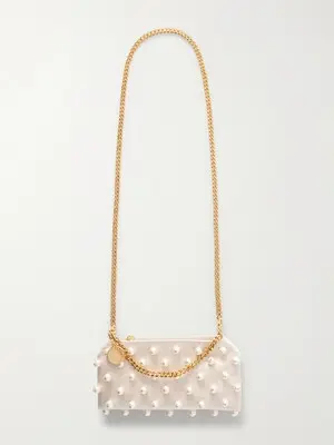 Stella McCartney Falabella Mini Embellished Satin Shoulder Bag