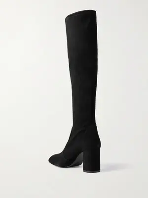 STUART WEITZMAN Lucie Suede Knee Boots - Black