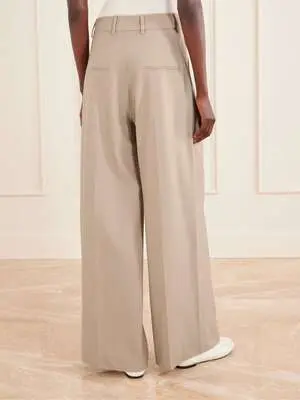 KALLMEYER Fatima Pleated Wool-blend Wide-leg Pants