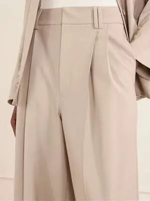 KALLMEYER Fatima Pleated Wool-blend Wide-leg Pants