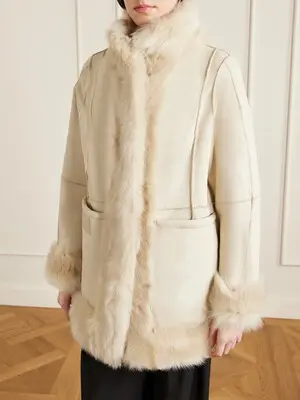 KALLMEYER Donna Reversible Shearling Coat - Neutrals