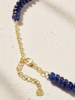 SYDNEY EVAN Celestial 14-karat Sapphire, Diamond And Enamel Necklace