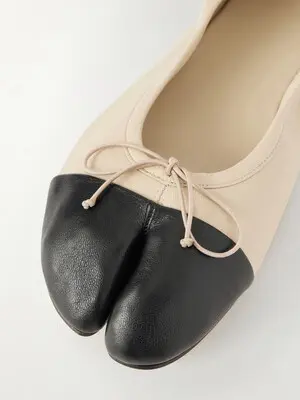 CHRISTEN Tabi Split-toe Leather Ballet Flats - Neutrals