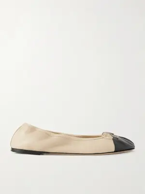 CHRISTEN Tabi Split-toe Leather Ballet Flats - Neutrals