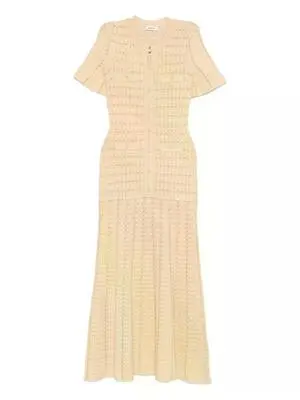 Sandro Textured Knit Maxi Dress With Rhinestone Embellishments