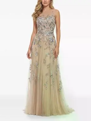 SAIID KOBEISY Embellished Cape Gown