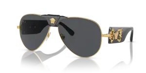 Versace Ve2150q Aviator Sunglasses - Or