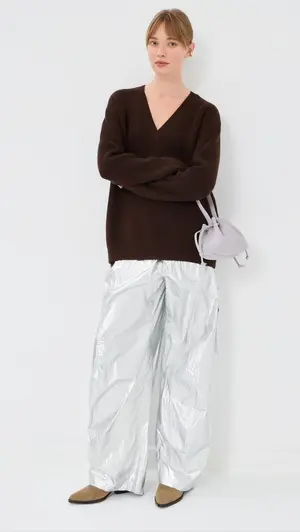 Tibi Metallic Nylon Winslow Pants