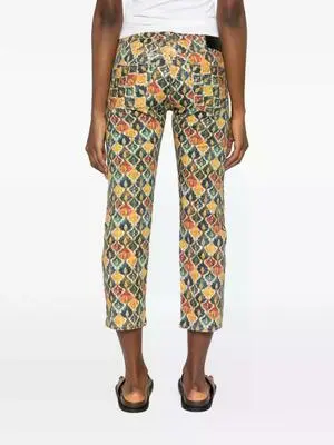 R13 Printed Cropped Jeans
