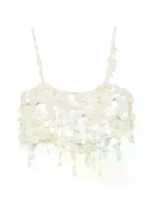 Retrofete Eudora Beaded-embellishment Top - White