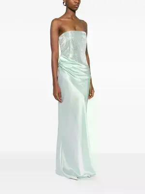 Retrofete Alexandra Draped Maxi Dress - Blue