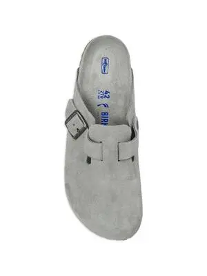 BIRKENSTOCK Boston Suede Mules - Grey