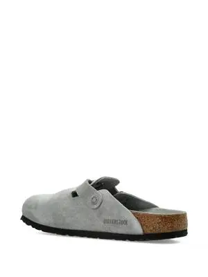 BIRKENSTOCK Boston Suede Mules - Grey