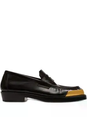 Balmain Square-toe Leather Loafers