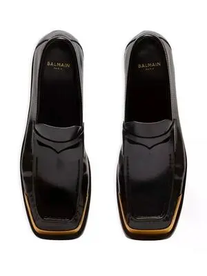 Balmain Square-toe Leather Loafers