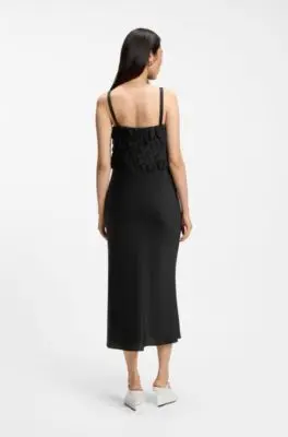 BOSS Strappy Dress With Laser-cut Detail