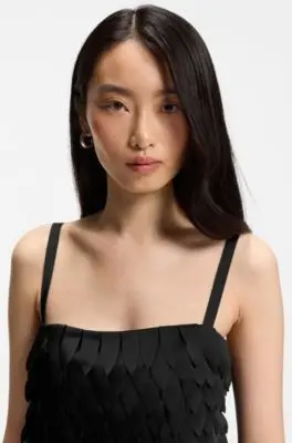 BOSS Strappy Dress With Laser-cut Detail