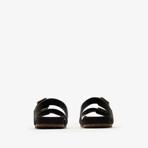 Burberry Check Suede Urchin Sandals - Black