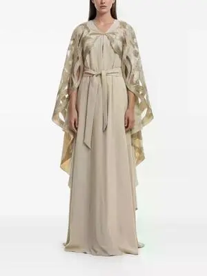 SAIID KOBEISY V-neck Cape-effect Gown