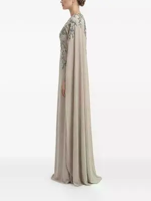 SAIID KOBEISY V-neck Cape-effect Gown