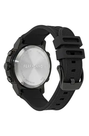 FERRAGAMO Sport Anadigit Strap Watch - Gunmetal/black