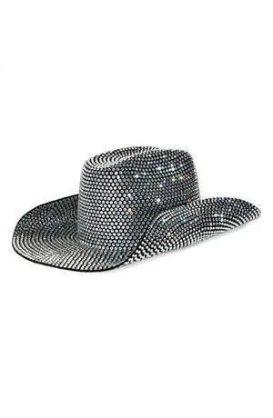 Ruslan Baginskiy Crystal Embellished Cowboy Hat - Black
