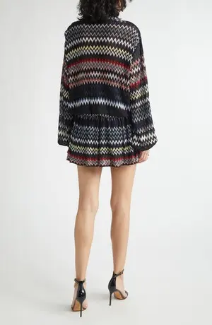 Missoni Long Sleeve Zigzag Knit Minidress