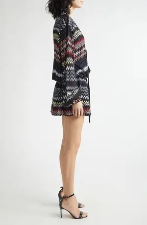 Missoni Long Sleeve Zigzag Knit Minidress