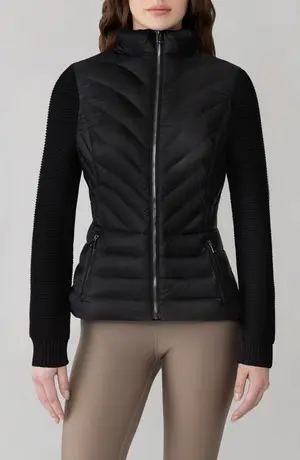 Soia & Kyo Bexley Mixed Media 700 Fill Power Down Puffer Jacket