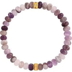 KARMA AND LUCK Amethyst Gold-plated Beaded Bracelet - Purple/gold