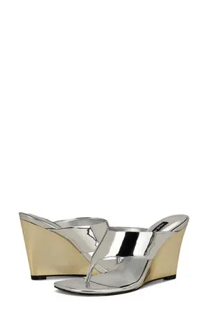 Nine West Presa Wedge Flip Flop - Silver