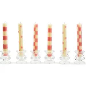 MACKENZIE-CHILDS Set Of 6 Dinner Candles - Pink