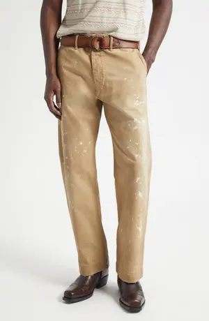 Double Rl Distressed Paint Splatter Field Chinos