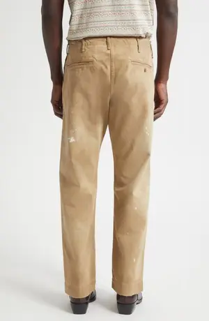 Double Rl Distressed Paint Splatter Field Chinos