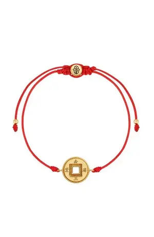 KARMA AND LUCK Lucky Coin Charm Bracelet - Burgundy/gold