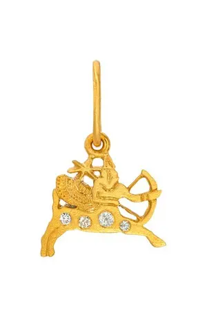 DARIUS Mini Dendera Zodiac Diamond Charm - Yellow Gold/sagittarius
