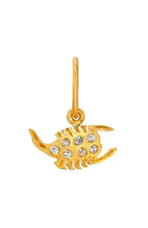 DARIUS Mini Dendera Zodiac Diamond Charm - Yellow Gold/scorpio