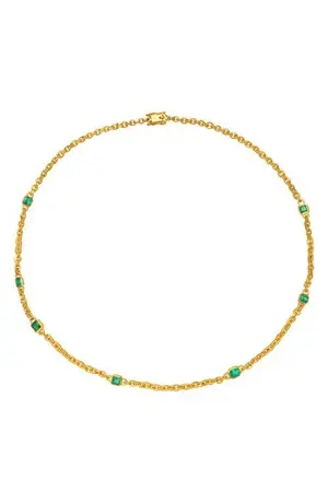DARIUS Emerald Chain Necklace - Yellow Gold/emerald