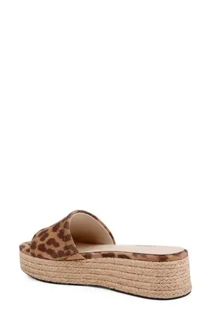 L'Agence Ramani Espadrille Platform Wedge Slide Sandal