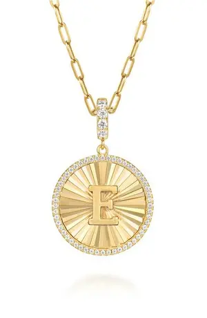 GABRIEL & CO. Diamond Initial Charm Pendant - Gold - E