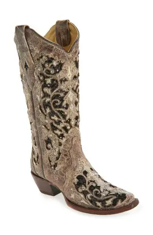 CORRAL Sequin Embellished Mid-calf Western Boots