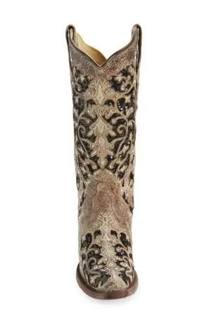 CORRAL Sequin Embellished Mid-calf Western Boots