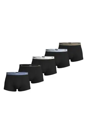 BOSS Assorted 5-pack Essential Stretch Cotton Trunks - Black Multi